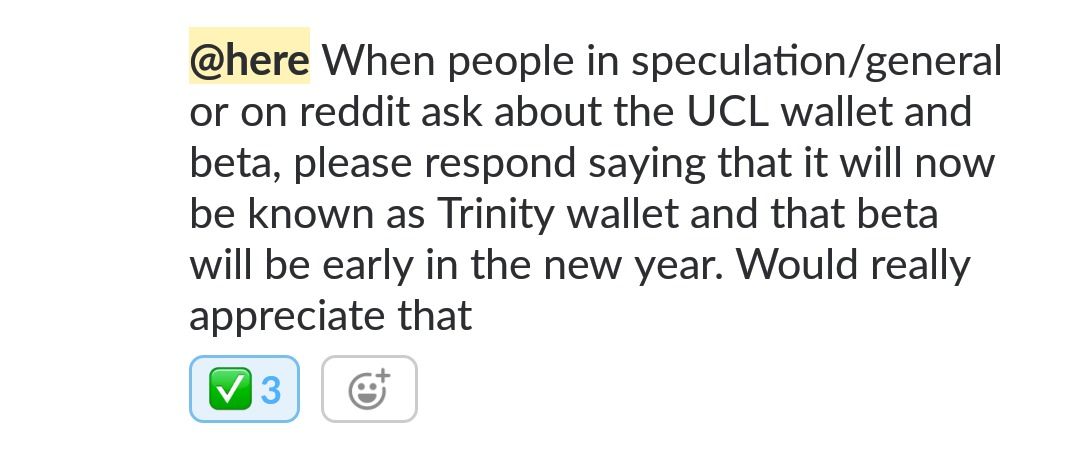 The UCL wallet will be called Trinity Wallet | Scrolller