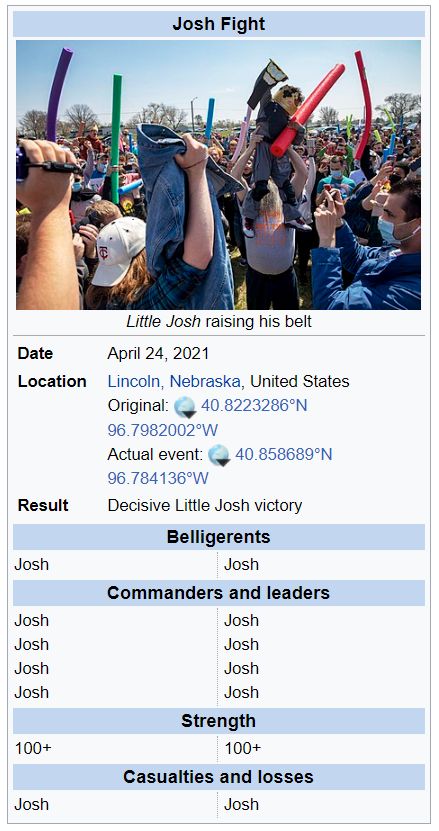 The wikipedia page for the Josh Fight: | Scrolller