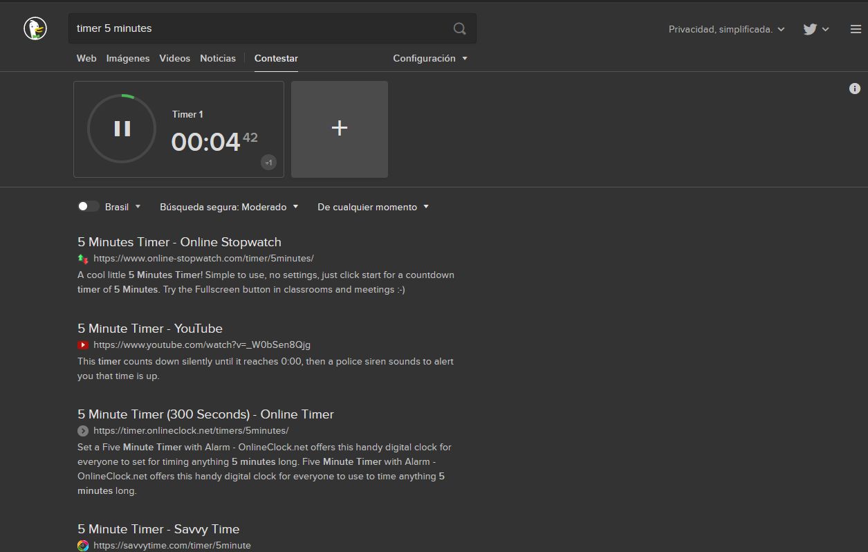 There is a timer feature on ddg! Wanted to share in case someone else didn't knew, I was caught ...