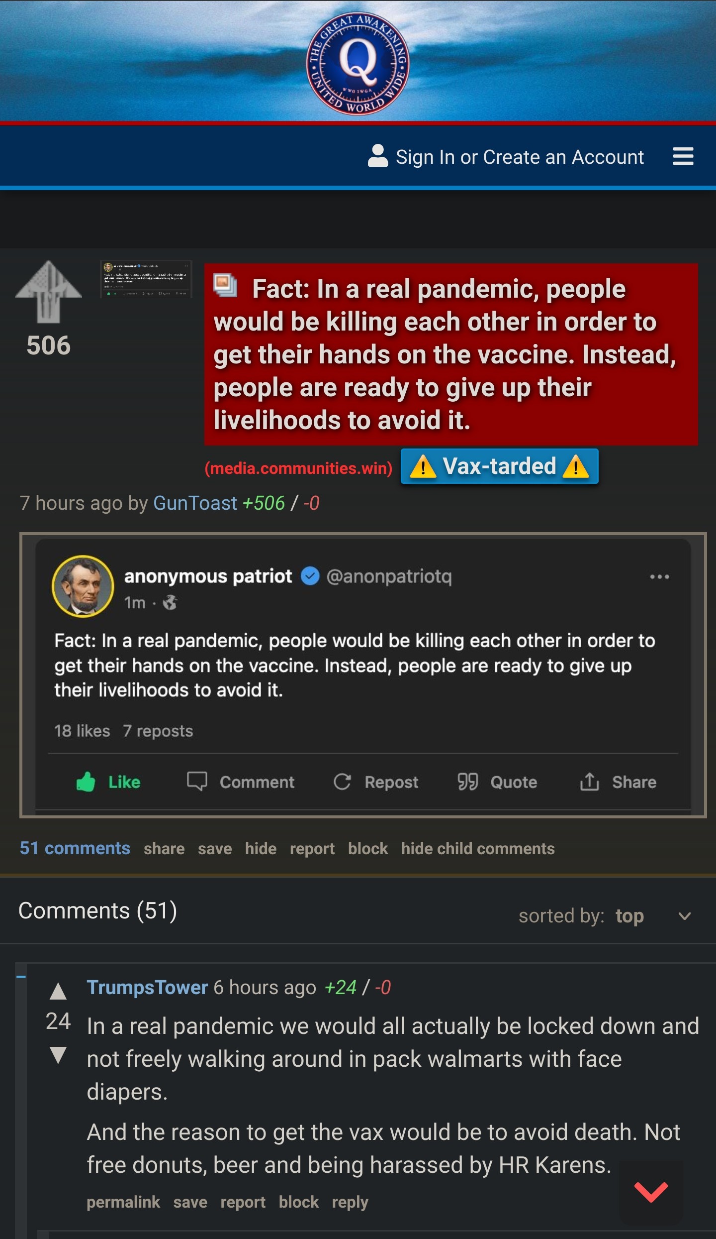 They cry about precautions as persecution, but if it were real that would be different | Scrolller