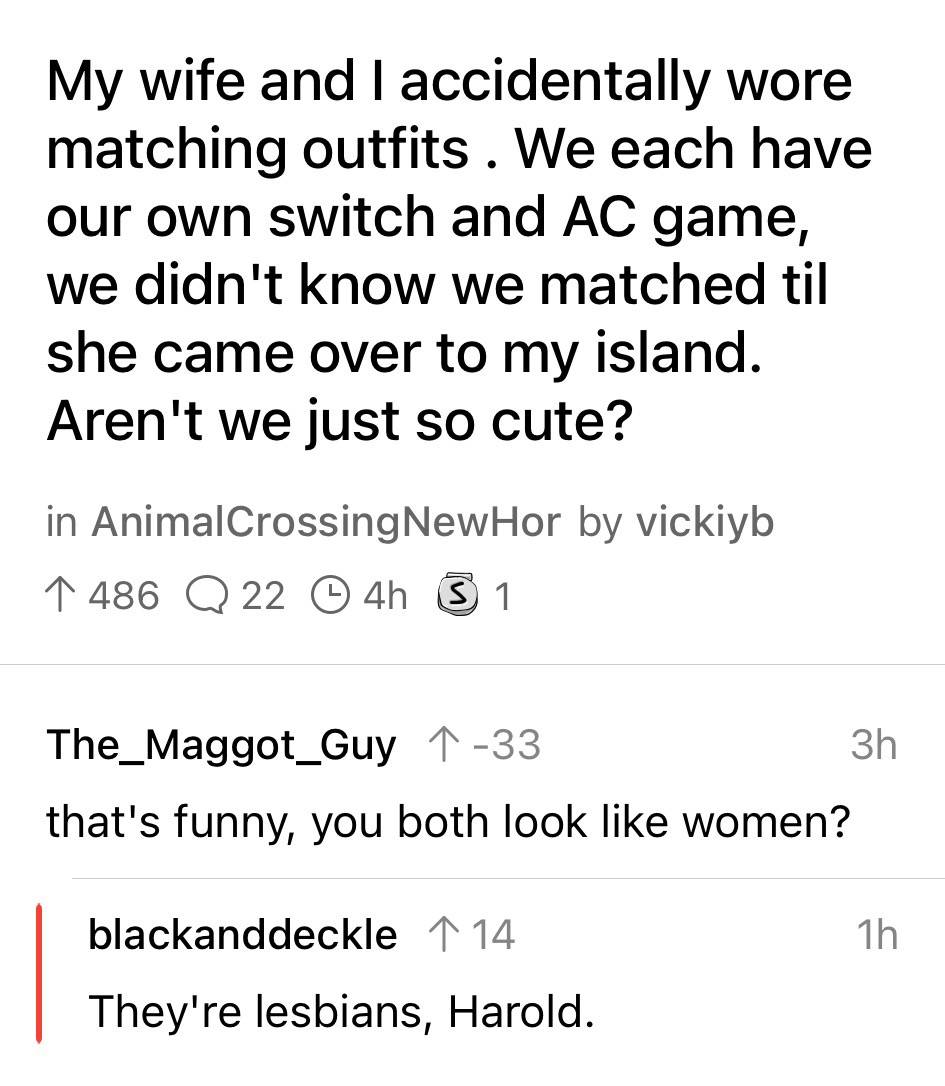 Theyre Lesbians Harold Scrolller