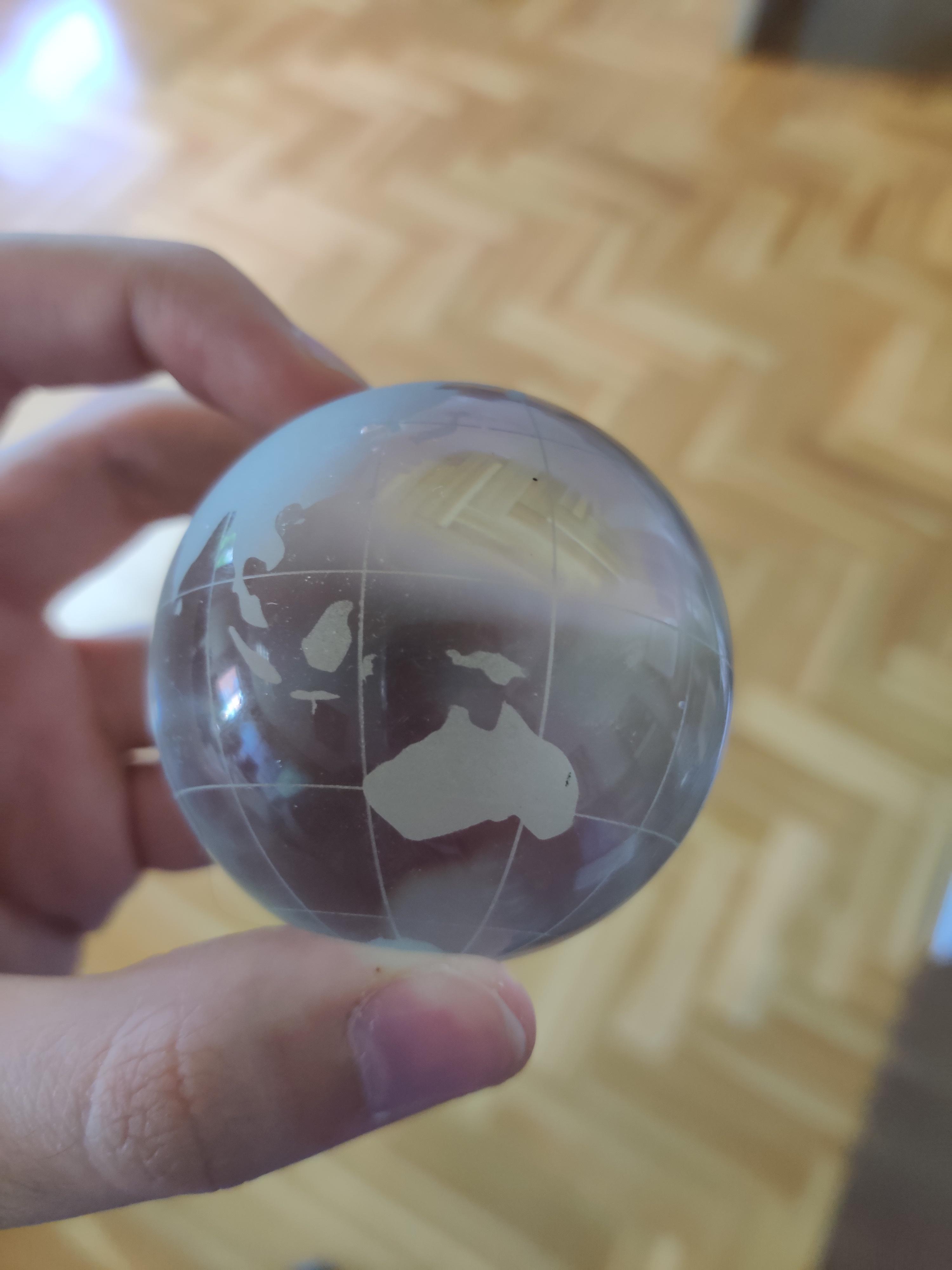 This crystal globe at my office | Scrolller