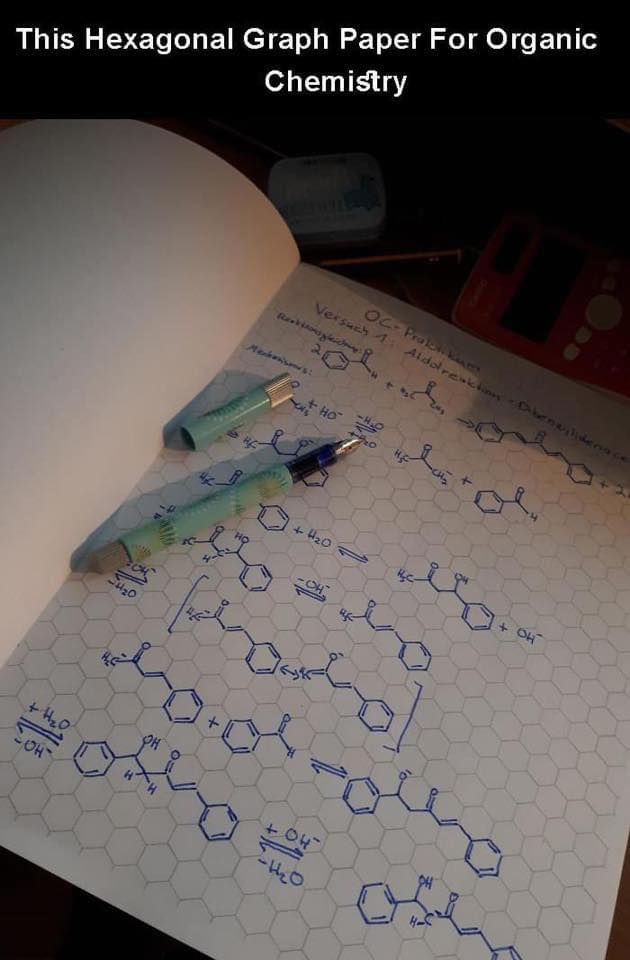 This hexagonal graph paper for organic chemistry | Scrolller