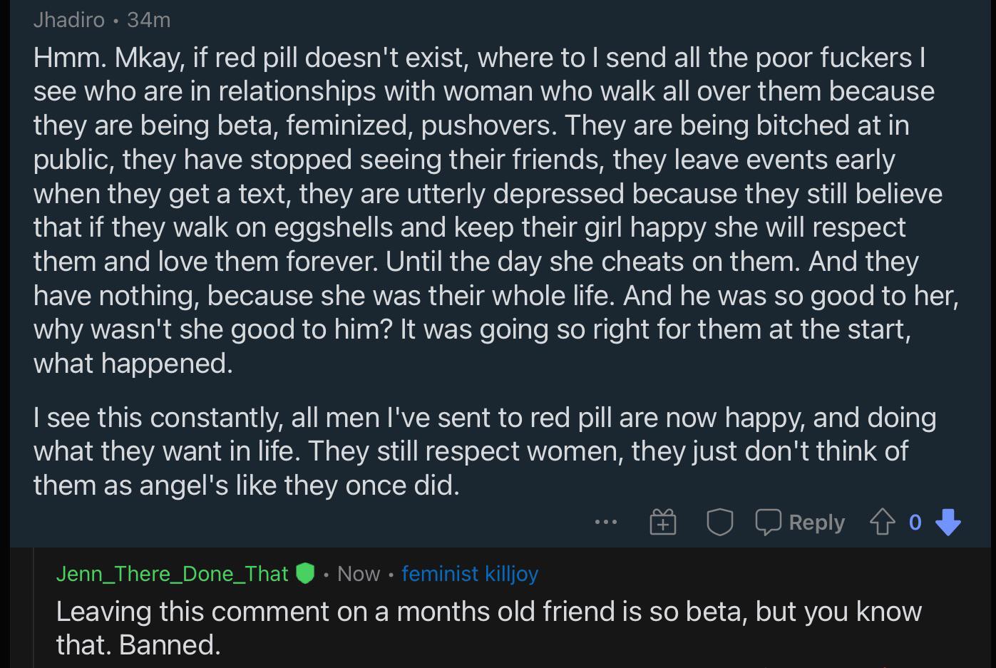 This incel was crawling around a months old thread here, giving “dating advice”. | Scrolller