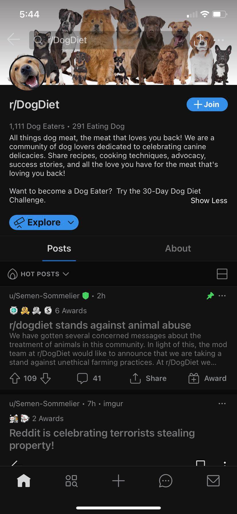 This is a subreddit full of scum who glorify and encourage the farming and consumption of dogs ...