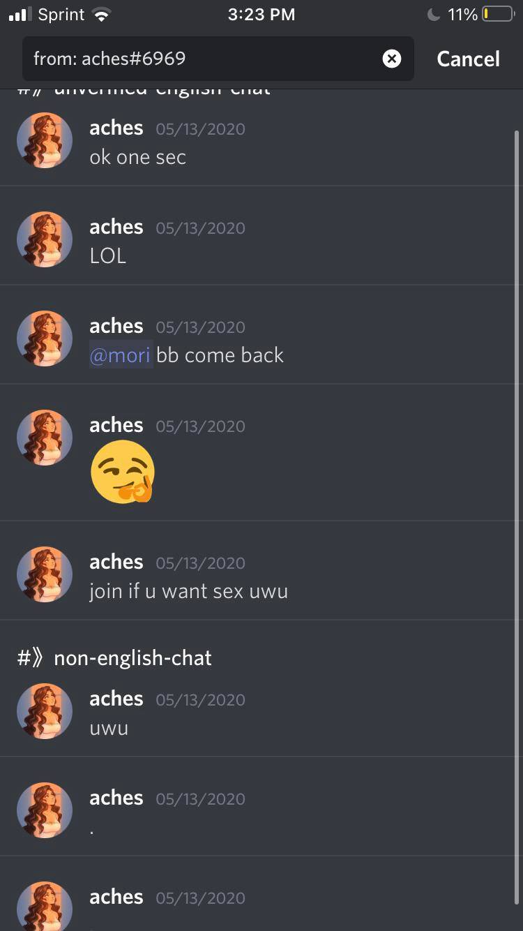 This is everything she has typed in the P*rnHub Discord | Scrolller