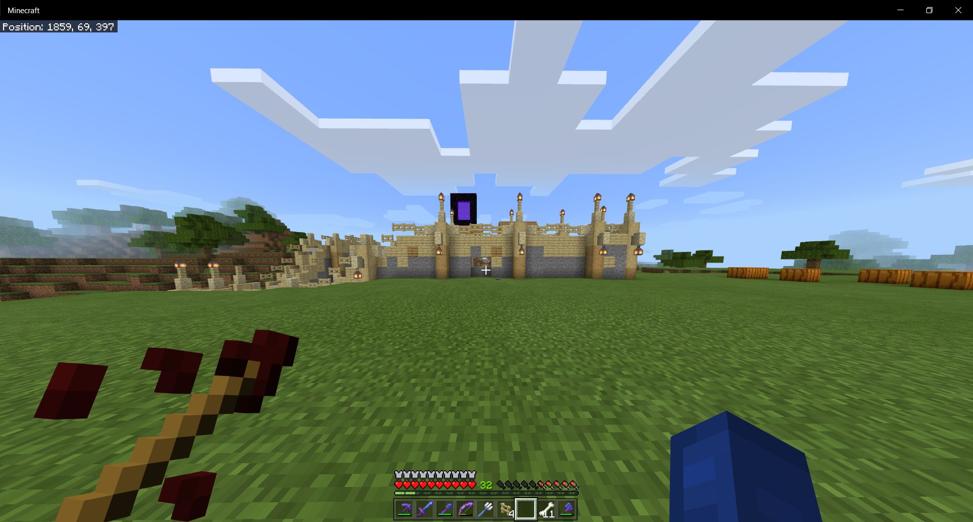 This is the last picture I had of my wall until the world corrupted. Sadly, I only have a backup ...