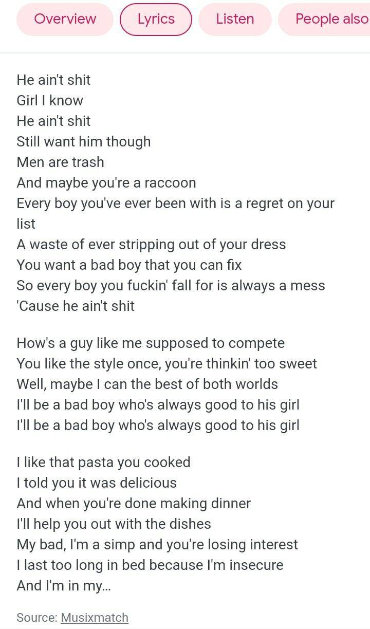 This song called "Men are Trash" | Scrolller