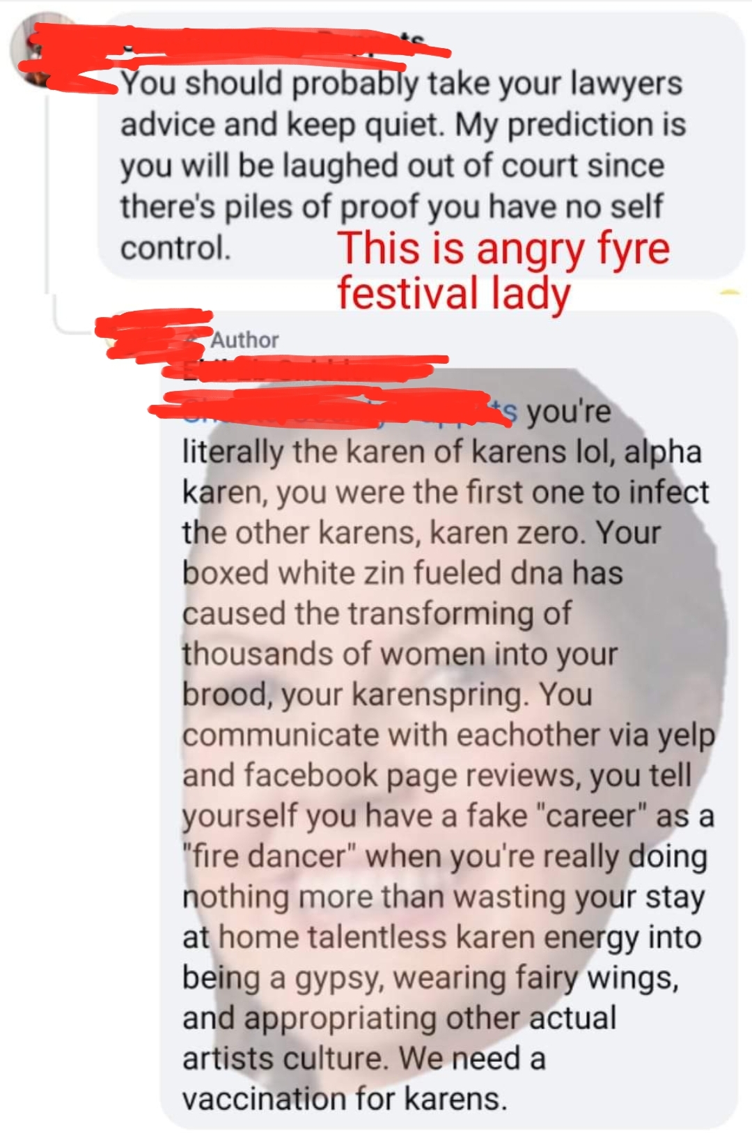 This woman makes dozens of pages to harass me because I screenshotted her racist posts last year ...