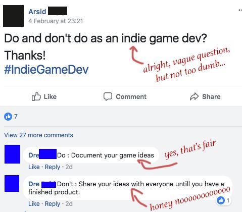 Thought process reading posts on Indie Game Dev Facebook | Scrolller