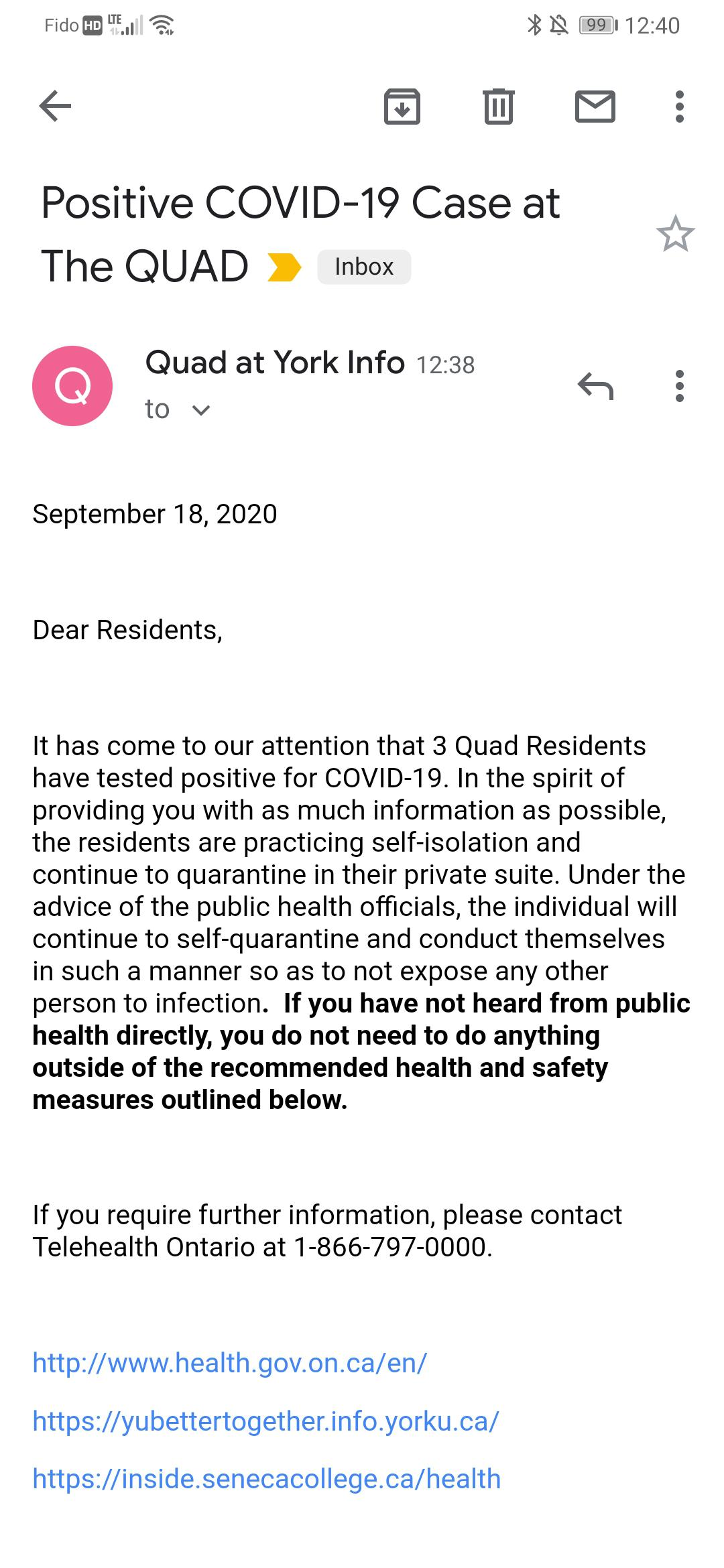 Three confirmed COVID cases at QUAD | Scrolller