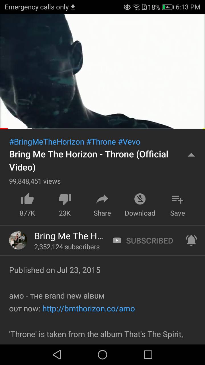 Throne is gonna be BMTHs first ever song to hit 100 million views, im so proud of them ️ | Scrolller