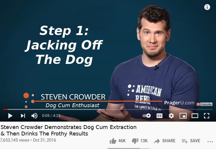 TIL: Steven Crowder was the host of a PragerU video about traditional conservative pastimes ...