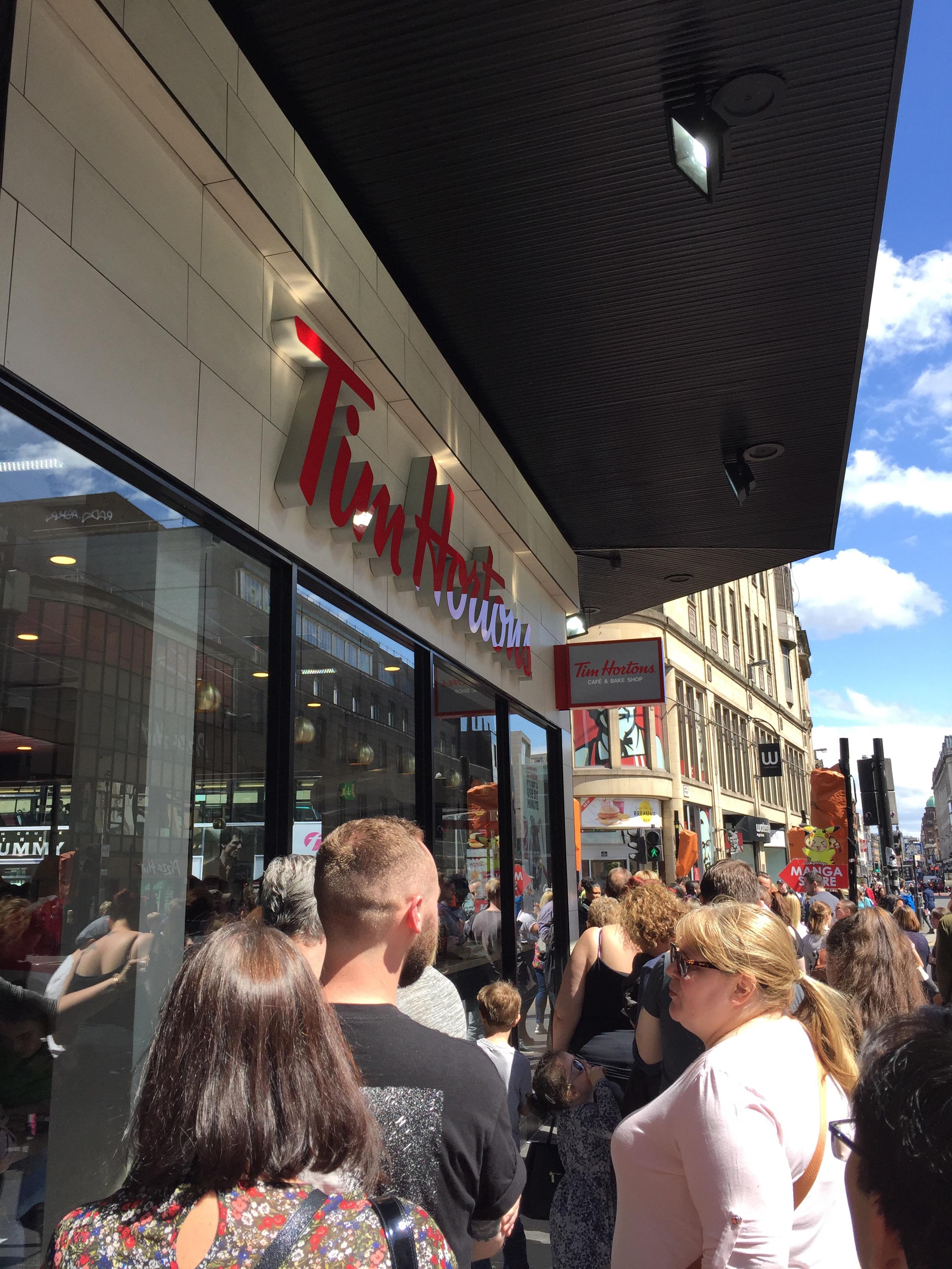 Tim Hortons opens in Glasgow, Scotland and it was busy! | Scrolller