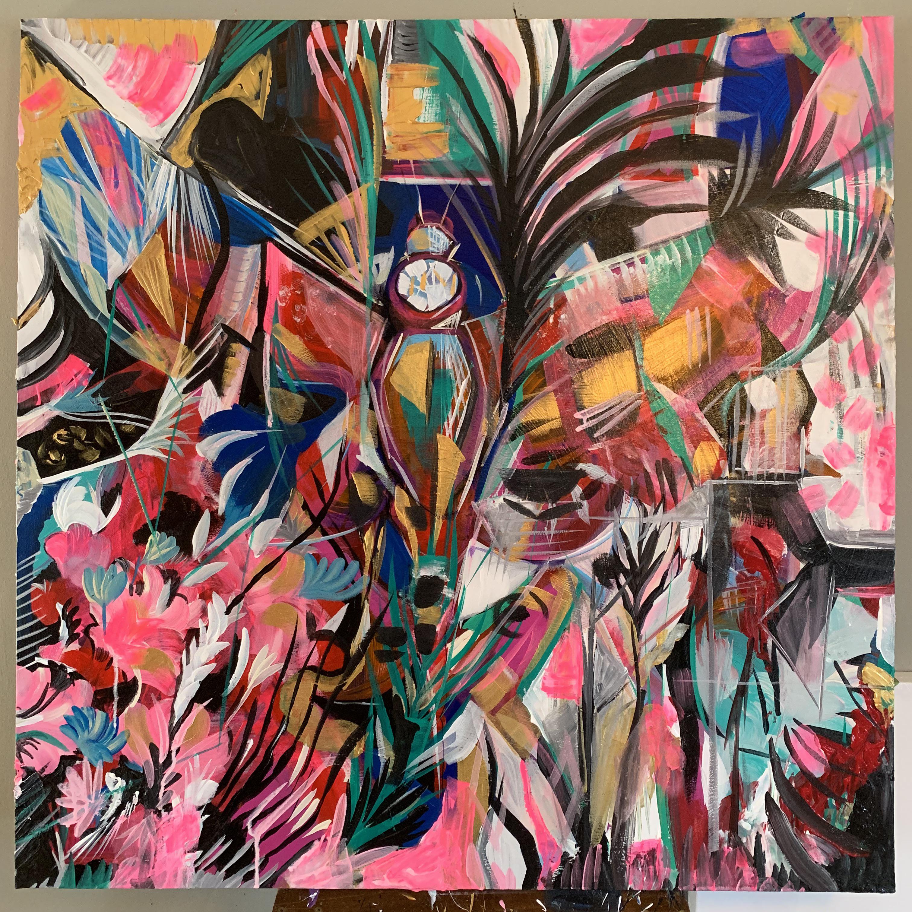 TITLED : Third eye STATE {acrylic } 2x3feet. Large canvas. Time lapse available upon request ...