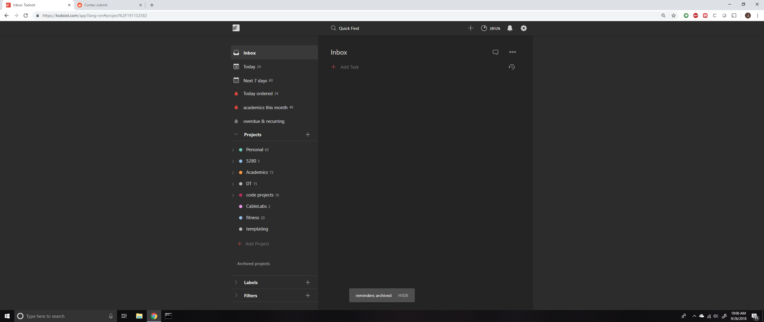Todoist has a dark mode!!!!!!! | Scrolller