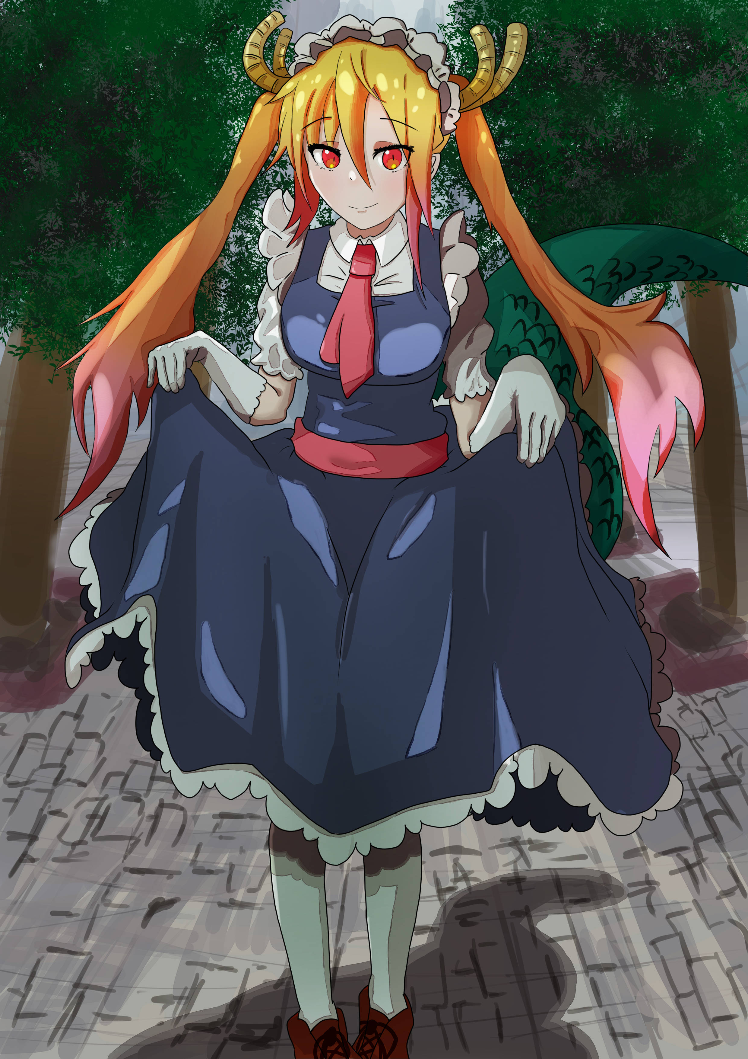 Tohru lifting up her skirt | Scrolller