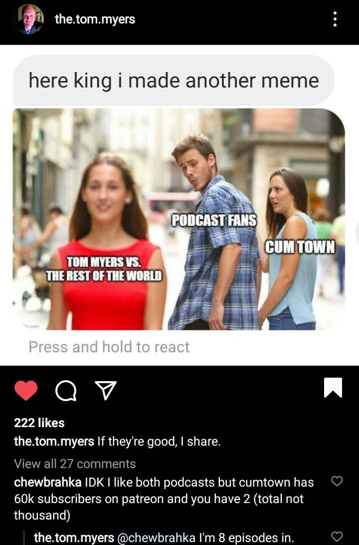 Tom My-ers! Tom My-ers! | Scrolller