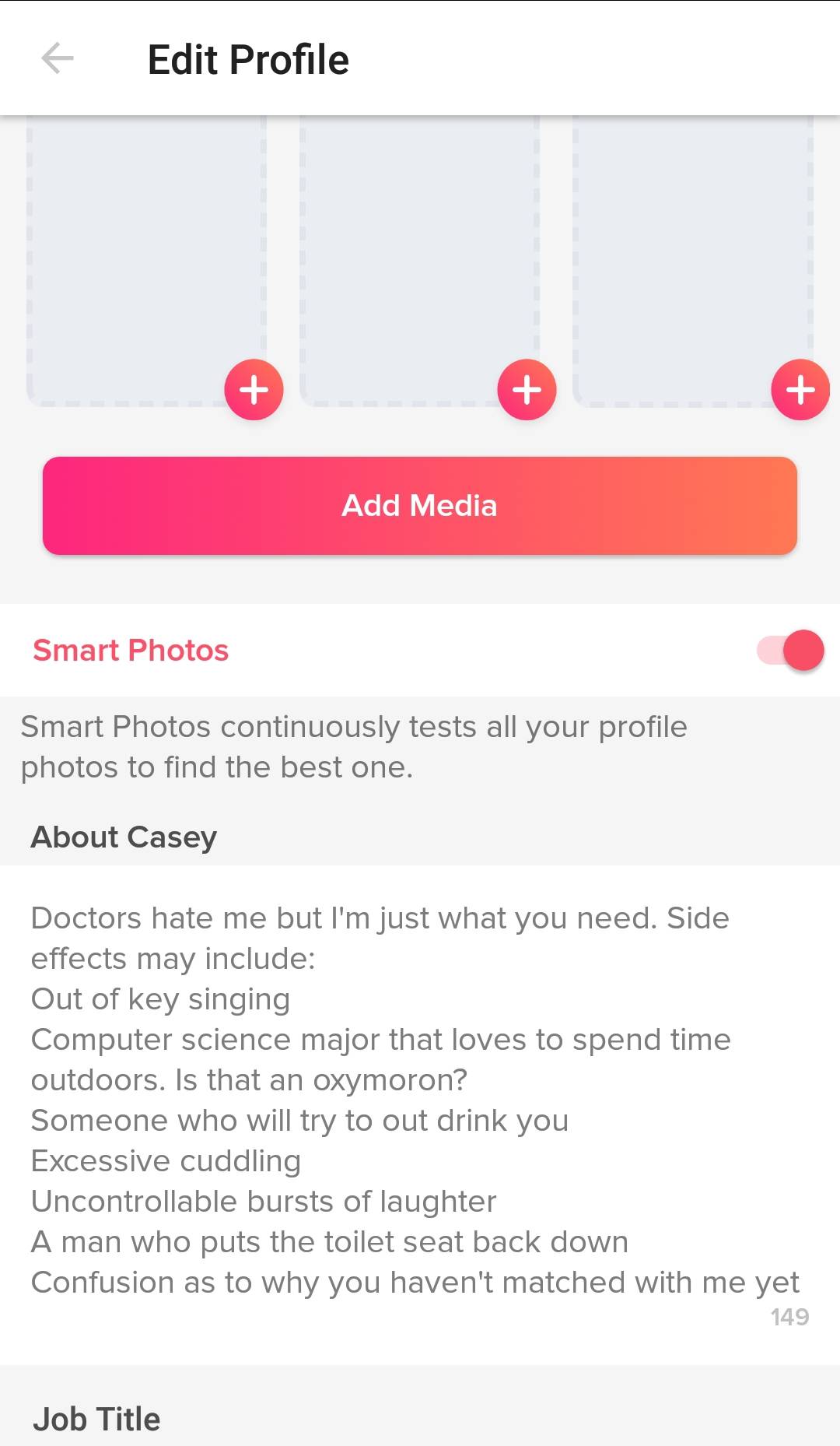Too much? I'm constantly changing my bios and doubting them after a while. What about this one ...