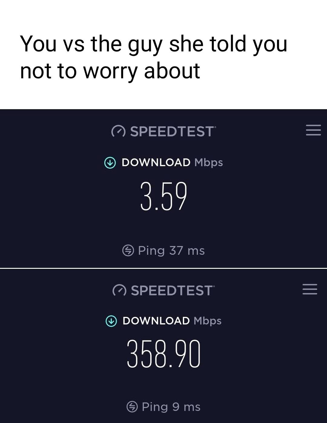 Top is mine and bottom is her wifi | Scrolller