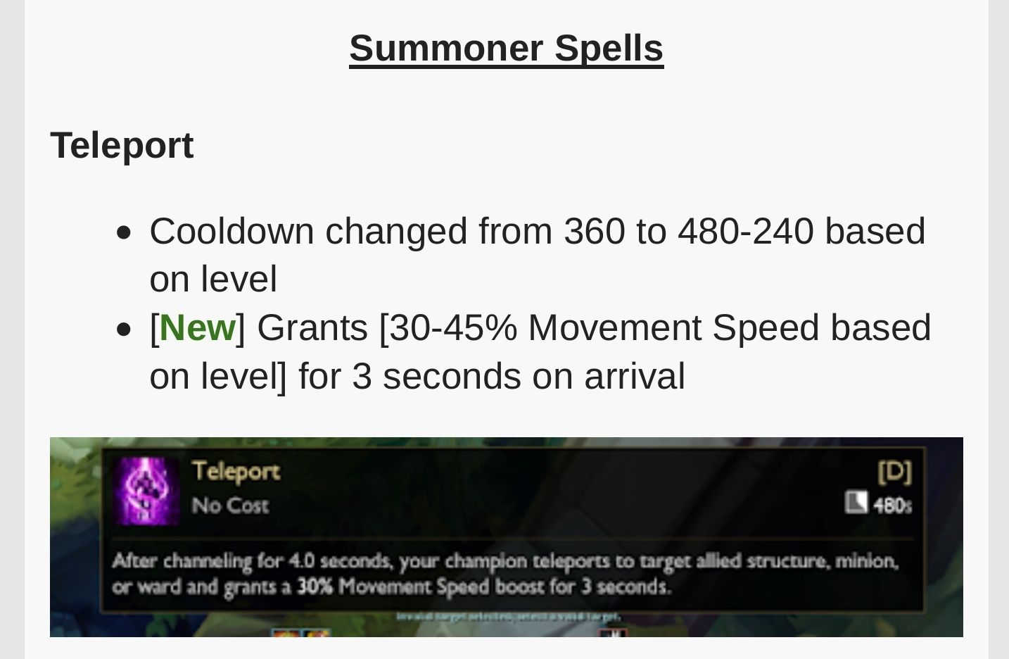 TP changes. Aka, spellbook buff. | Scrolller
