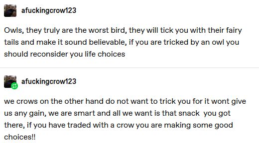 trade with crows! | Scrolller