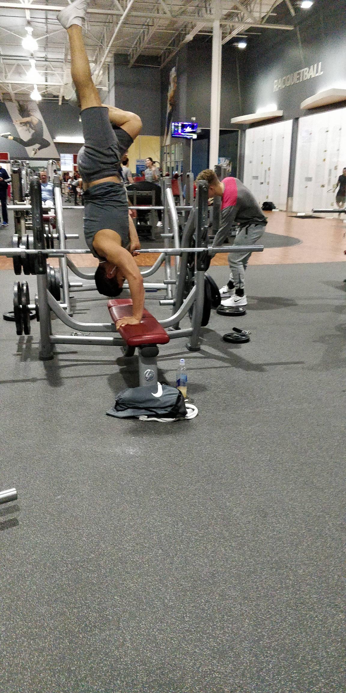 Training for Cirque du Soleil on the bench press | Scrolller