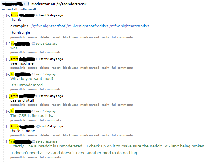 Transparency is key. Here's some PMs I got by someone trying to become a moderator. | Scrolller