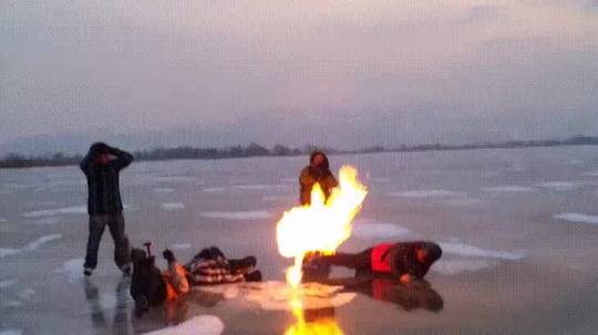 Trapping fire under the ice | Scrolller