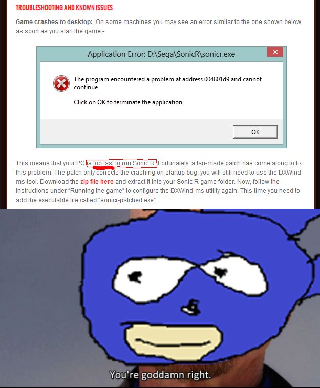 Tried to play Sanic R | Scrolller