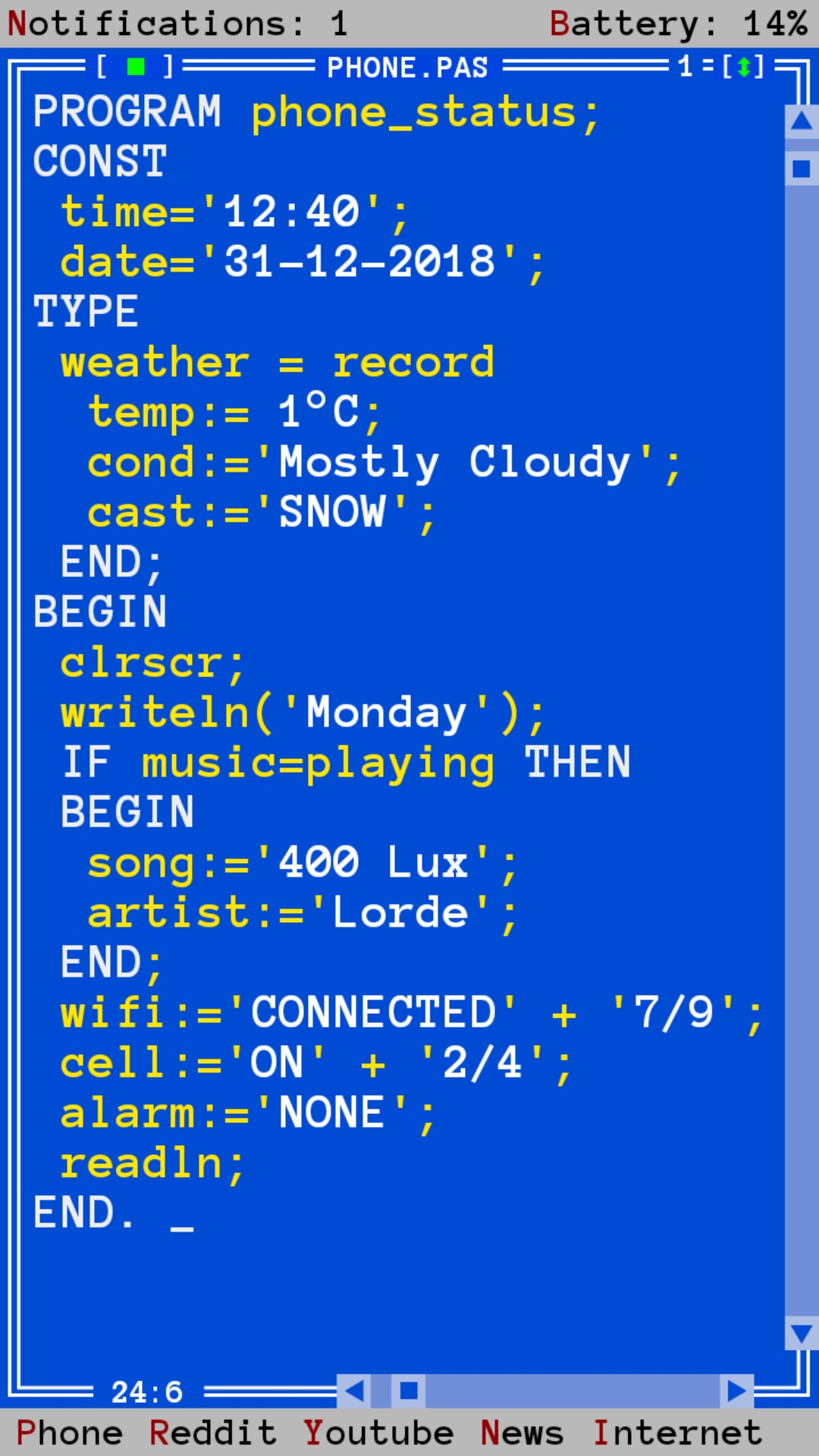 Turbo Pascal homescreen | Scrolller
