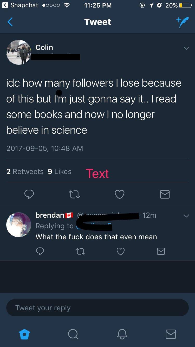 Typical one L'er doesn't believe in science | Scrolller