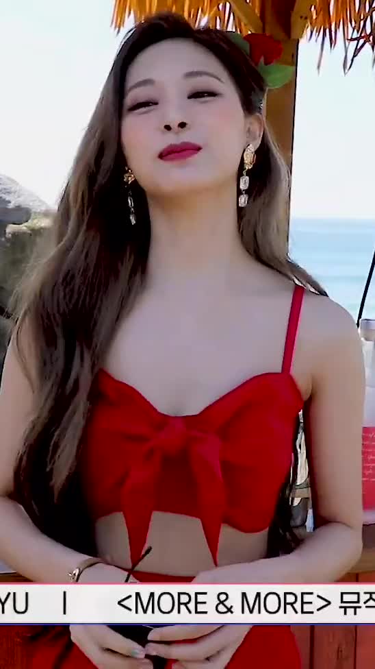 Tzuyu - red top, dress, TWICE TV “Alcohol-Free” MV Behind the Scenes EP.04 | Scrolller