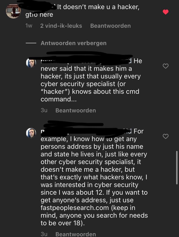 Under a post about “hacking” | Scrolller