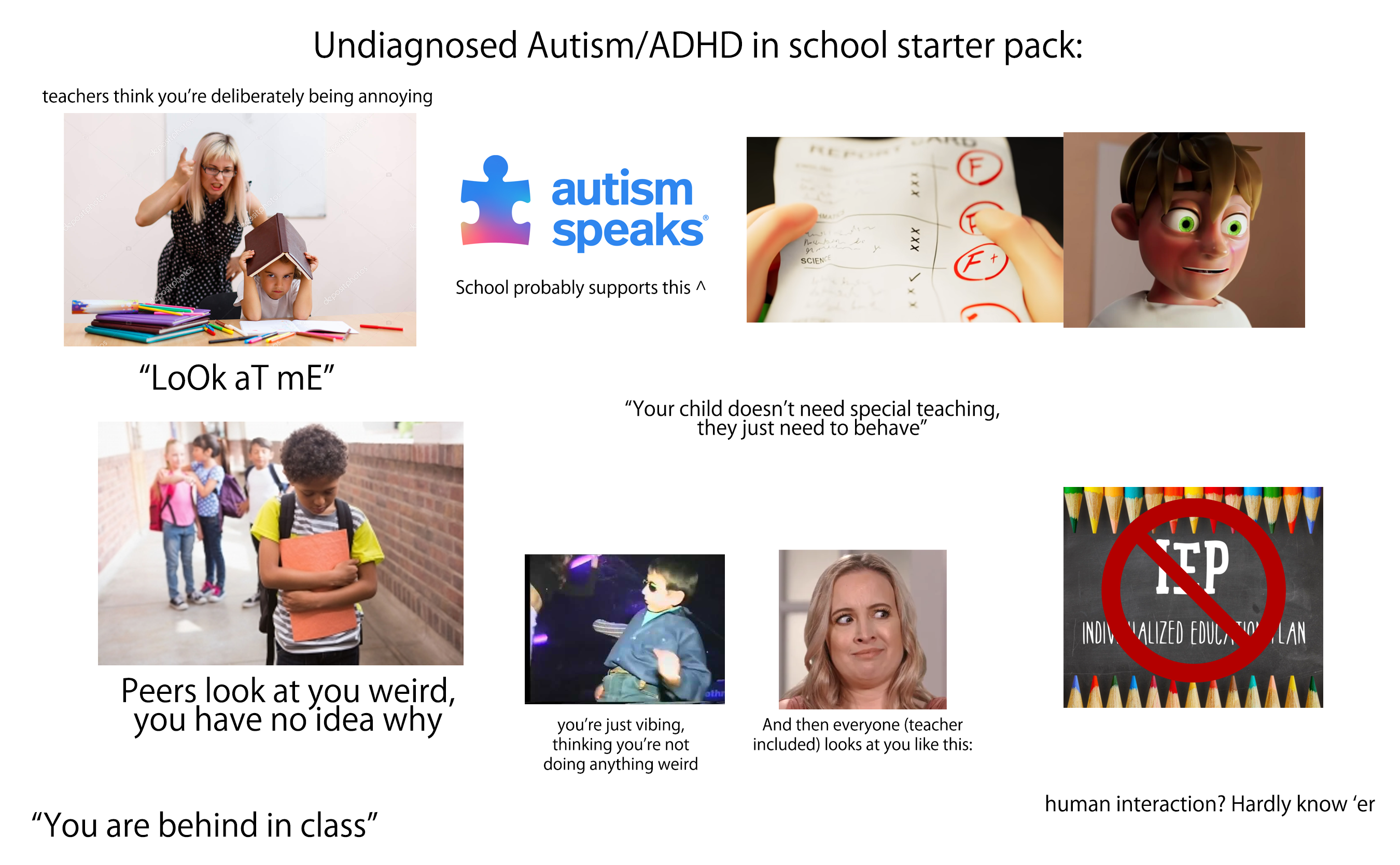 Undiagnosed Autism/ADHD in school starter pack (based on my experience) | Scrolller