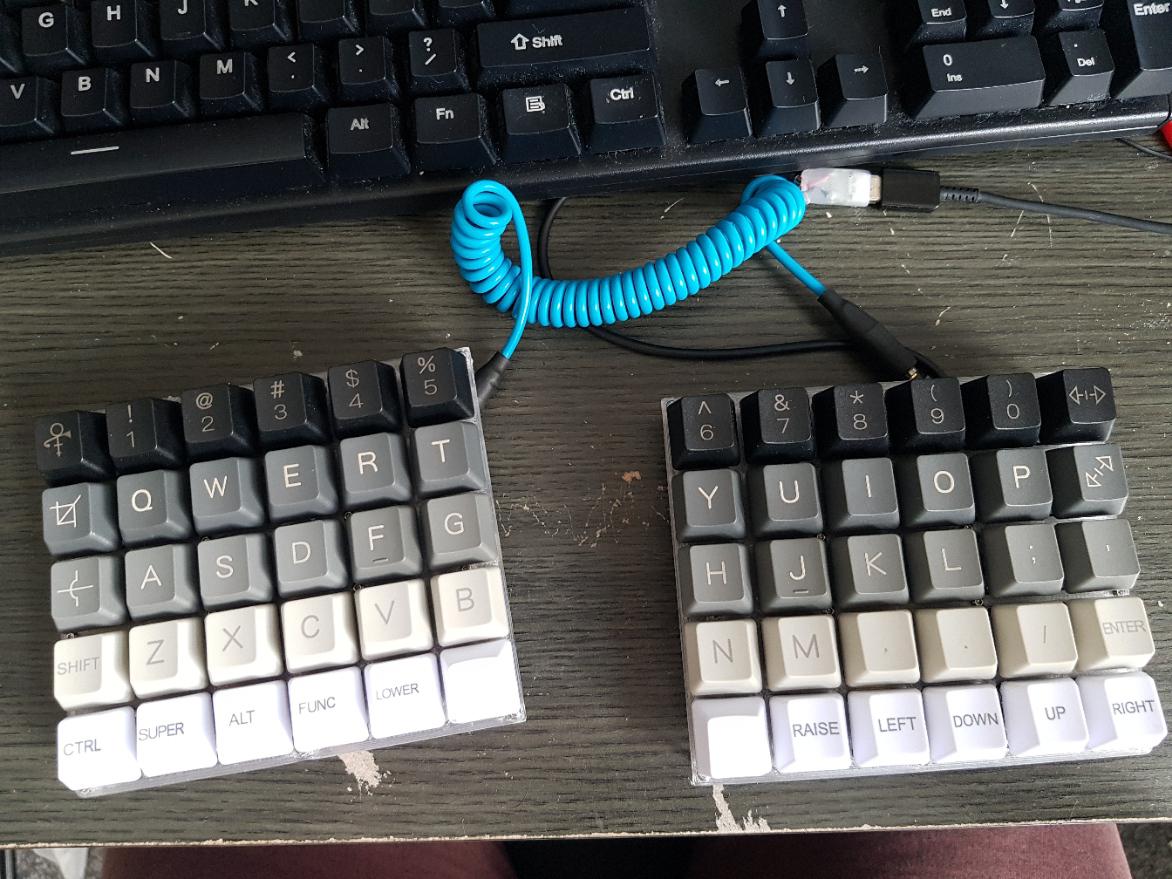 Unfinished but custom handwired split preonic, with USB-C, hotswappable as well | Scrolller