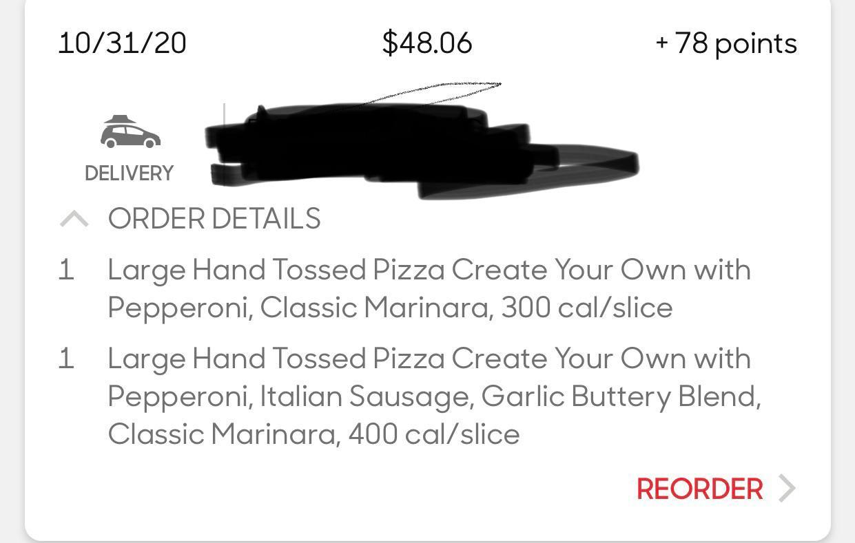 Update with pic to show two large pizzas is actually 50 dollars | Scrolller