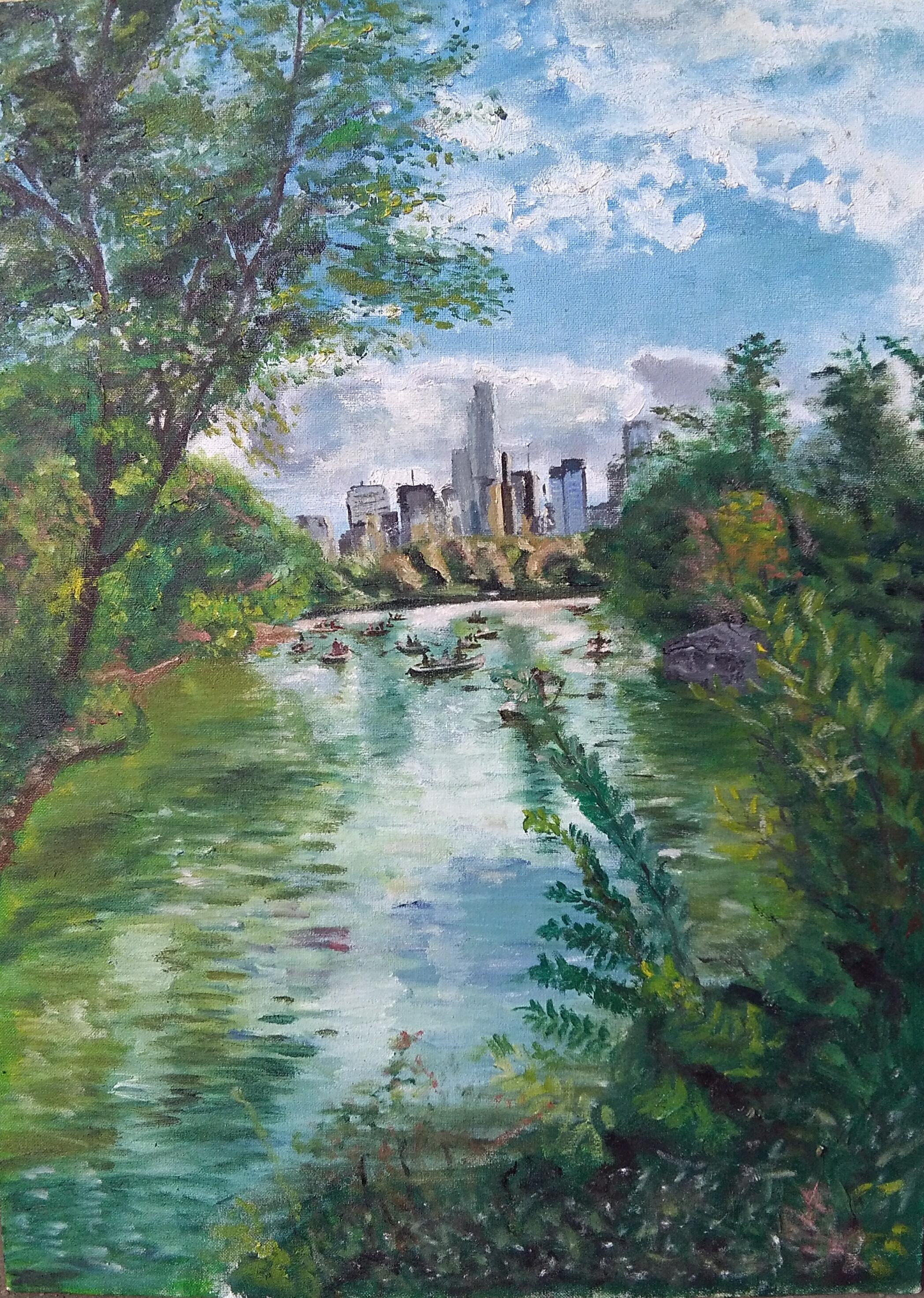 View from central park, me, oil on canvas, 2016 | Scrolller