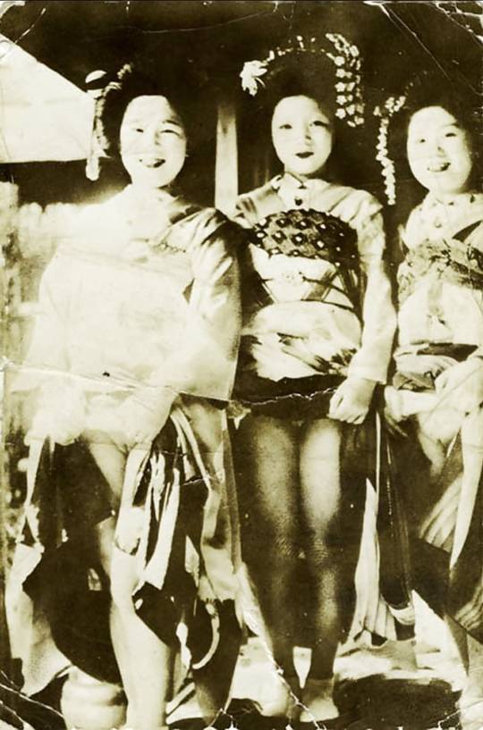 Vintage Gesha showing off their shaved bits. | Scrolller