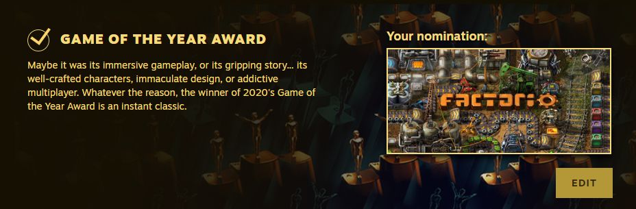 Vote Factorio for GOTY in the Steam Awards! | Scrolller