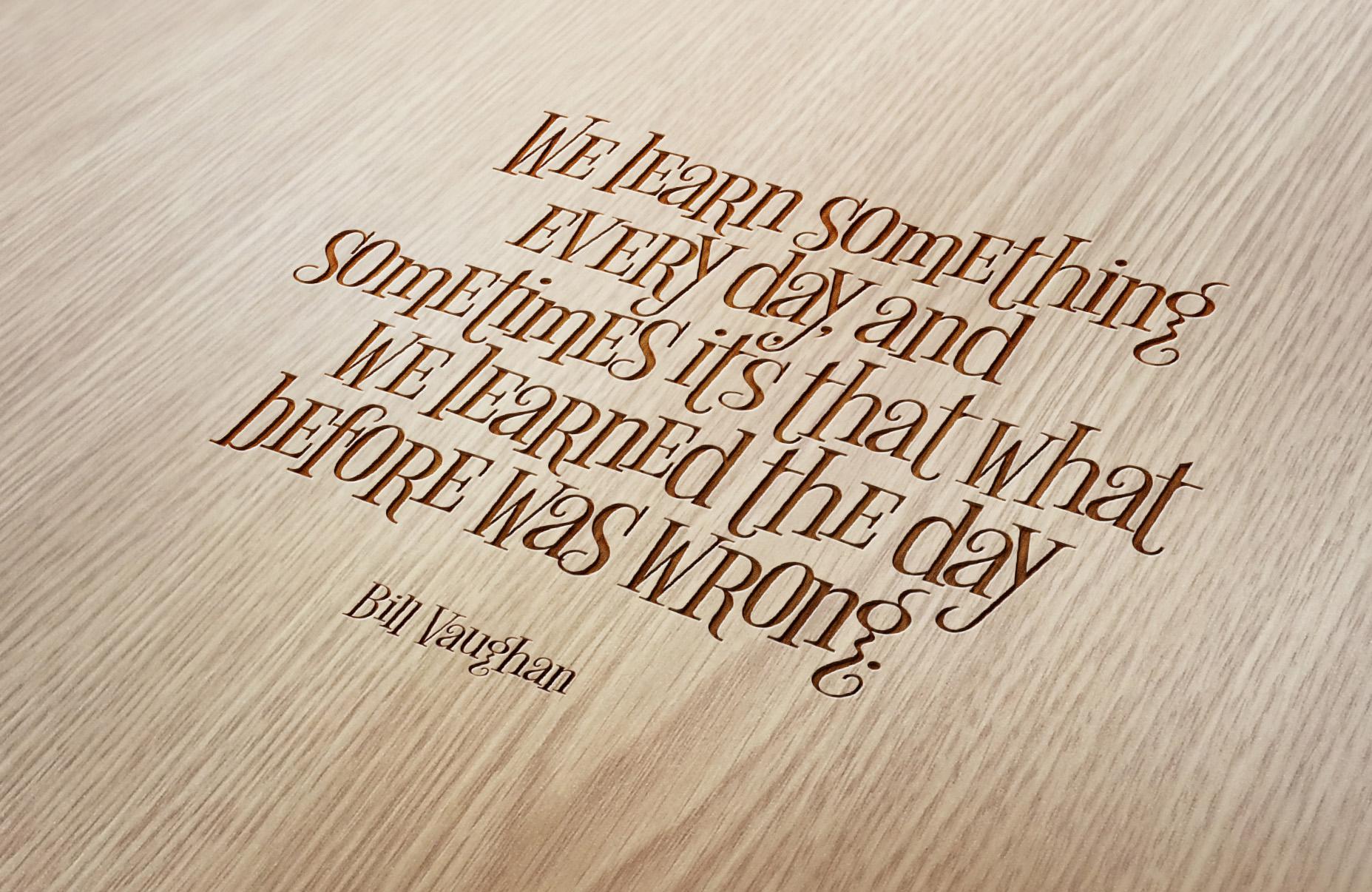 We learn something every day, and sometimes it's that what we learned the day before was wrong ...