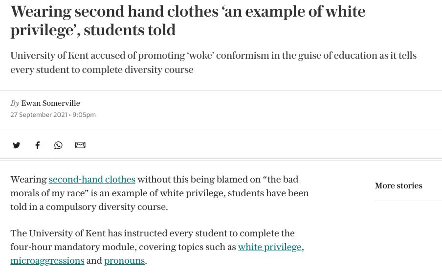 Wearing second hand clothes ‘an example of white privilege’, students told | Scrolller