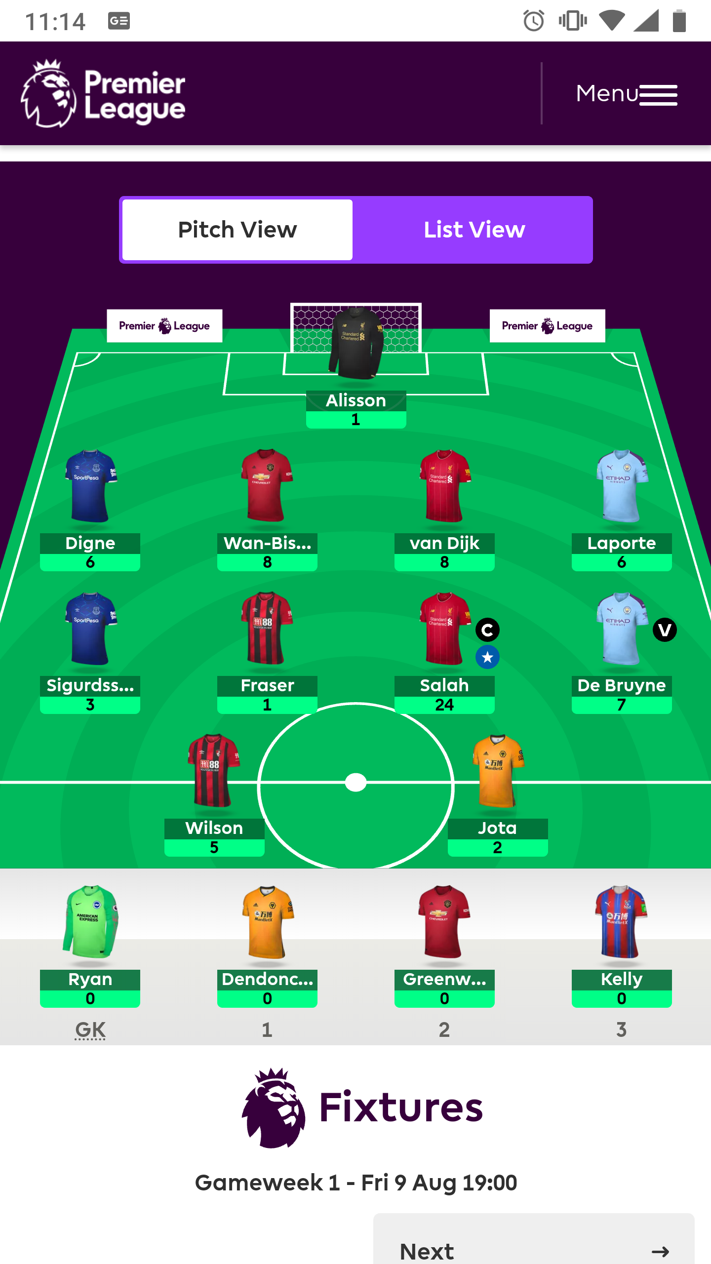 Week 1 points. | Scrolller