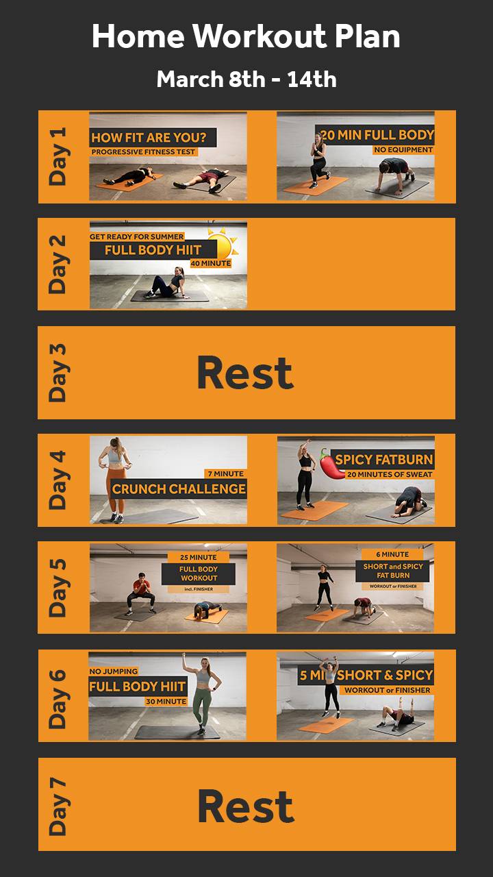 WEEKLY WORKOUT PLAN | Scrolller