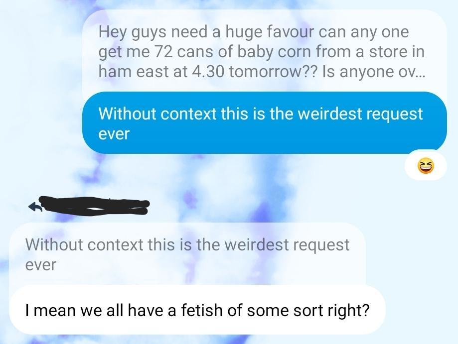 Weird conversation I was part of. | Scrolller