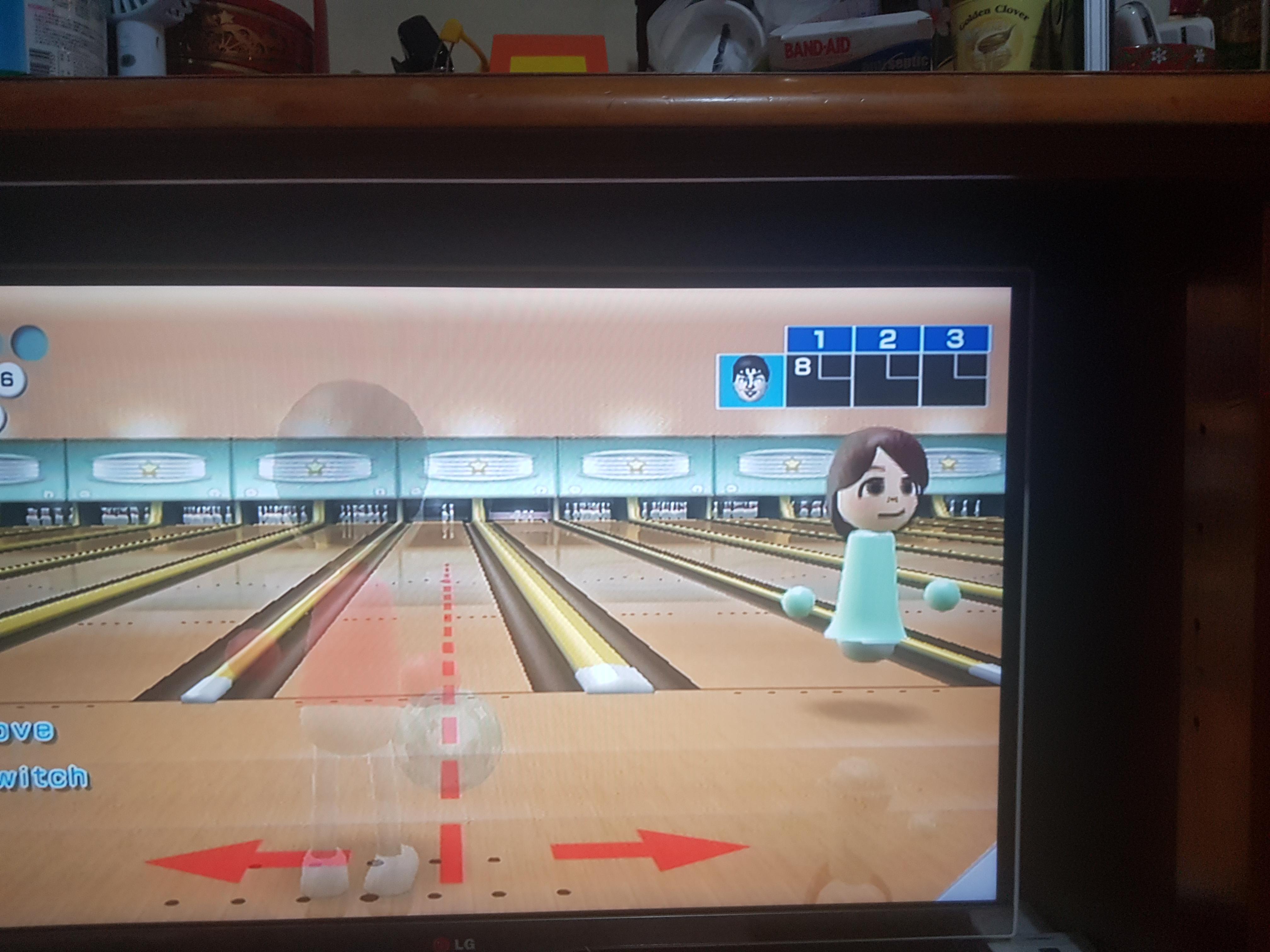 Welp. My first time to add my Miis in Wii Sports Bowling as a CPU as spectators and playing on ...