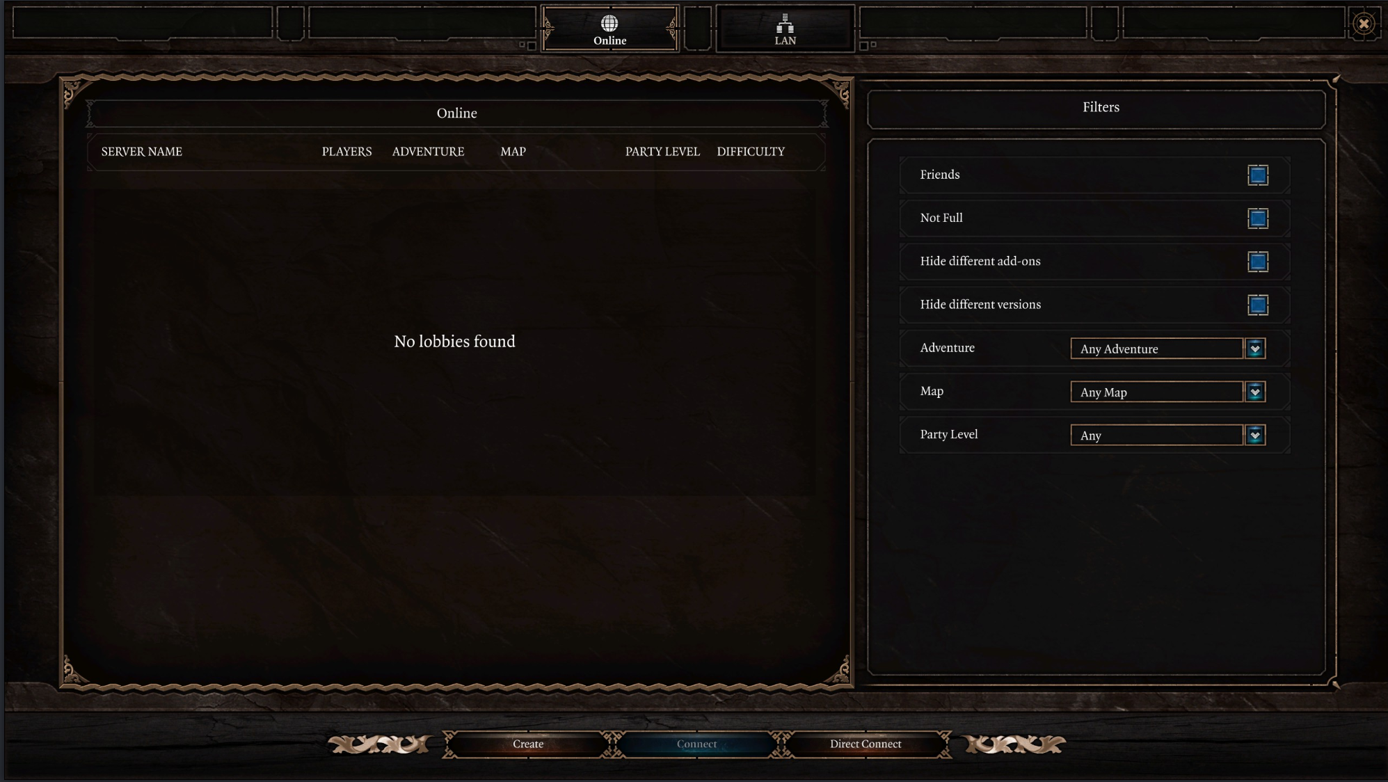 What is Adventure, Map, and Party Level when I try to start a multiplayer session? | Scrolller