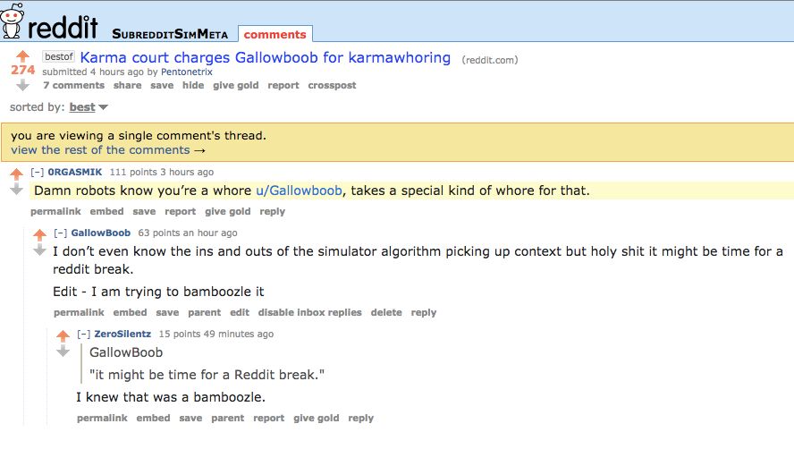 When reddit's subreddit META SIMULATOR picks you up you may have gone too deep... | Scrolller