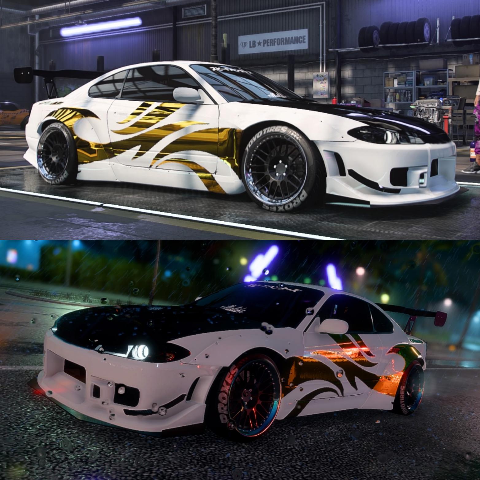 White and gold Nissan Silvia S15. Design inspiration taken from Mia's Mazda (NFSMW) | Scrolller