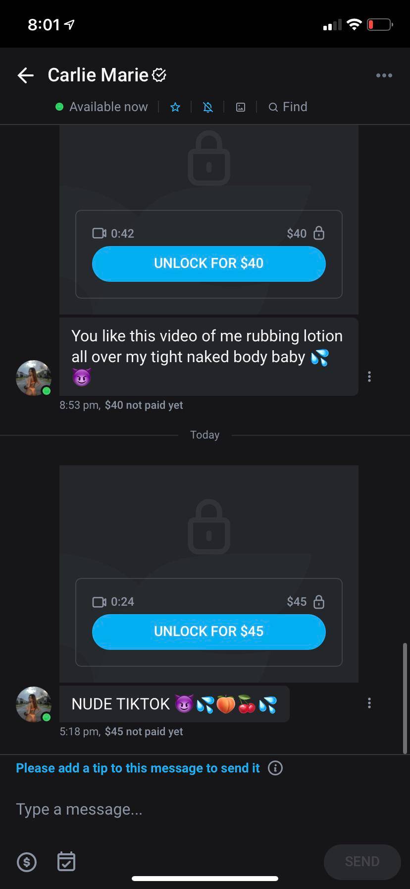 Who’s buying the new $45 nude tiktok video bet she has panties on 😂 | Scrolller